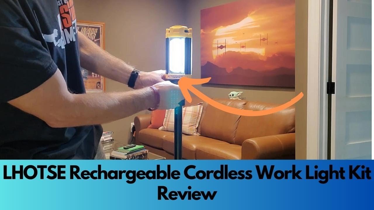 LHOTSE Rechargeable Cordless Work Light Kit Review | I Love This Thing!!