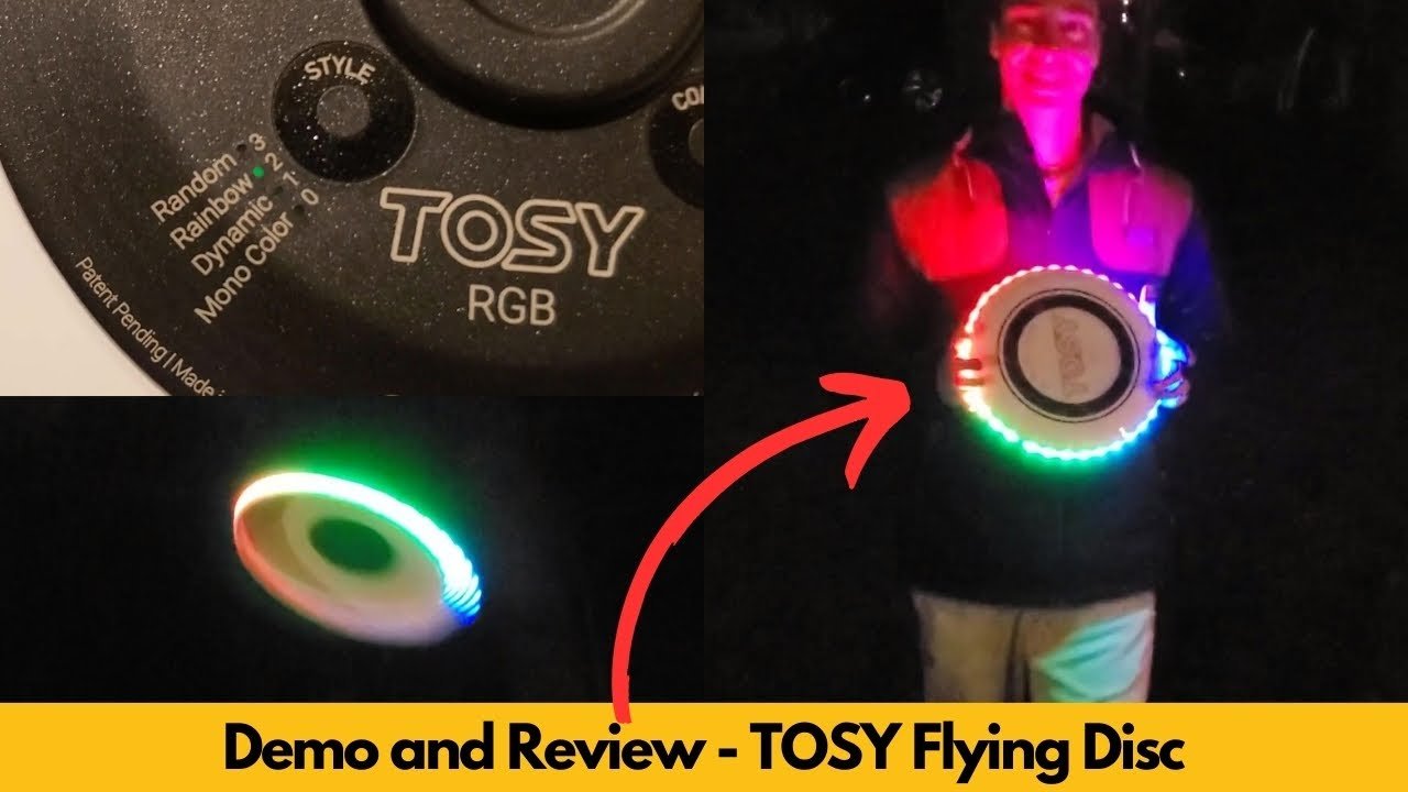 TOSY Flying Disc Review And Demo | Light Up The Night With Millions Of ...