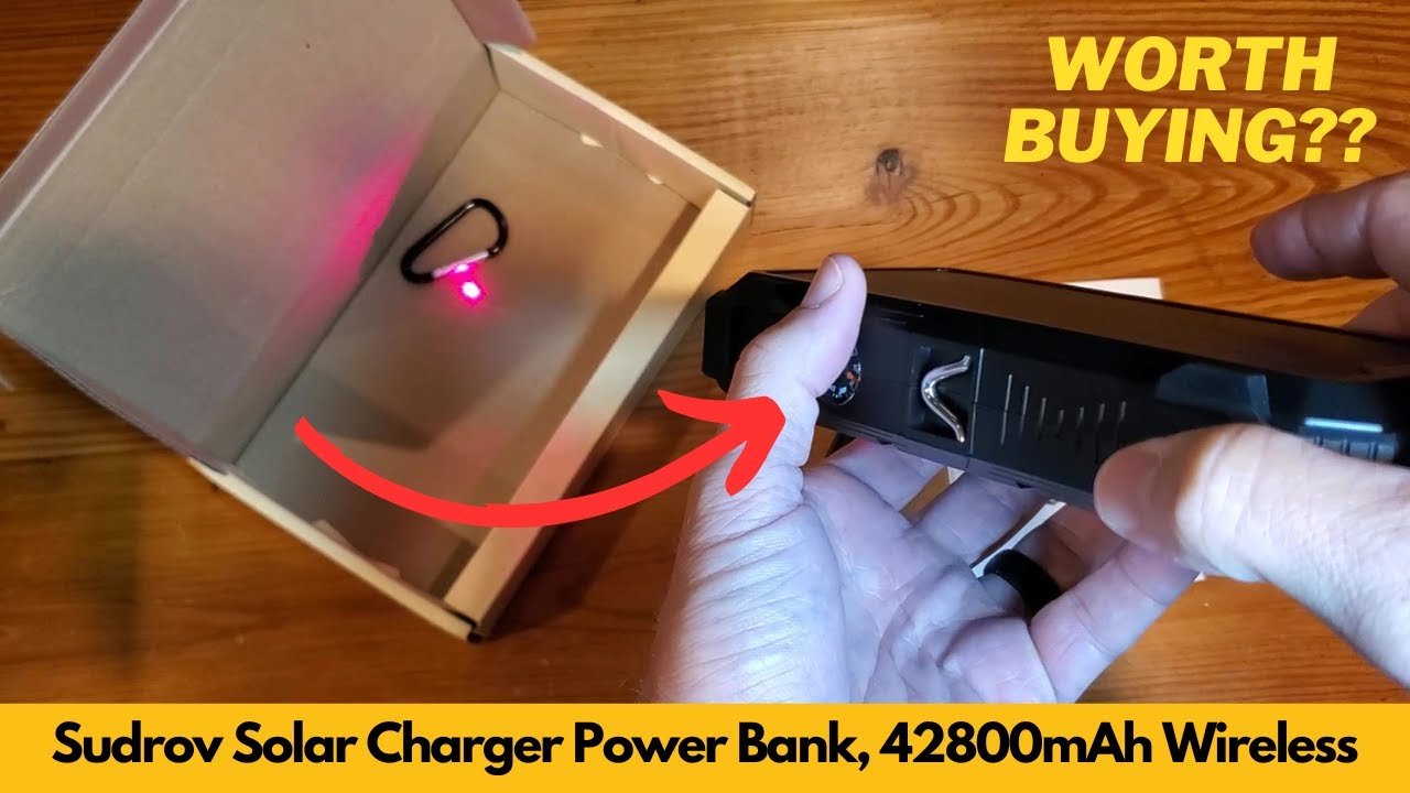 Sudrov Solar Charger Power Bank, 42800mAh Wireless Portable Charger ...