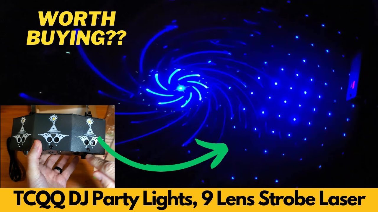 TCQQ DJ Party Lights, 9 Lens Strobe Laser Rave Light Show With DMX ...