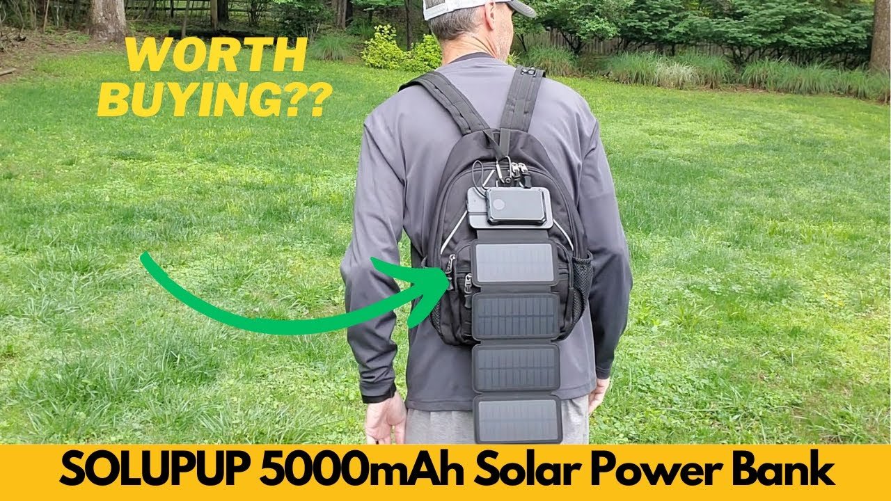 SOLUPUP 5000mAh Solar Power Bank, Detachable Solar Panel, 5.5W Foldable ...